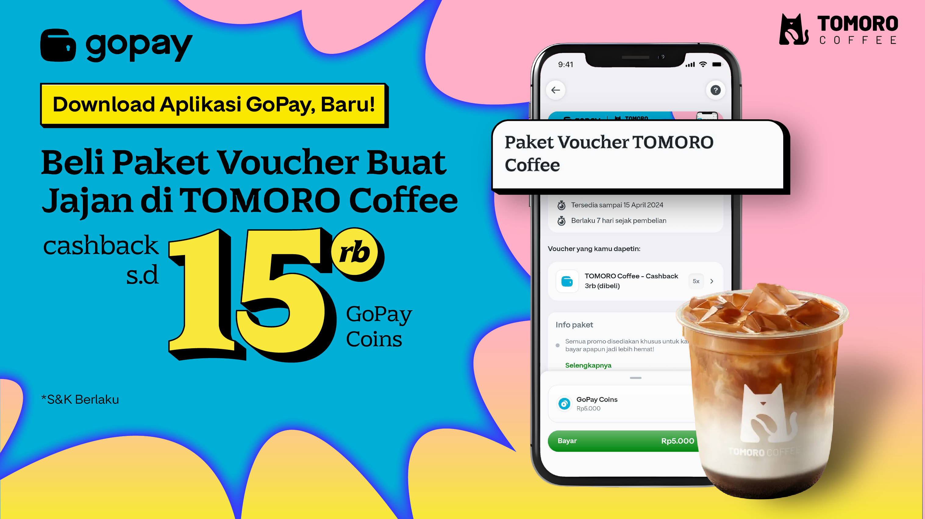 Promo Tomoro Coffee: Cashback hingga 10.000 GoPay Coins